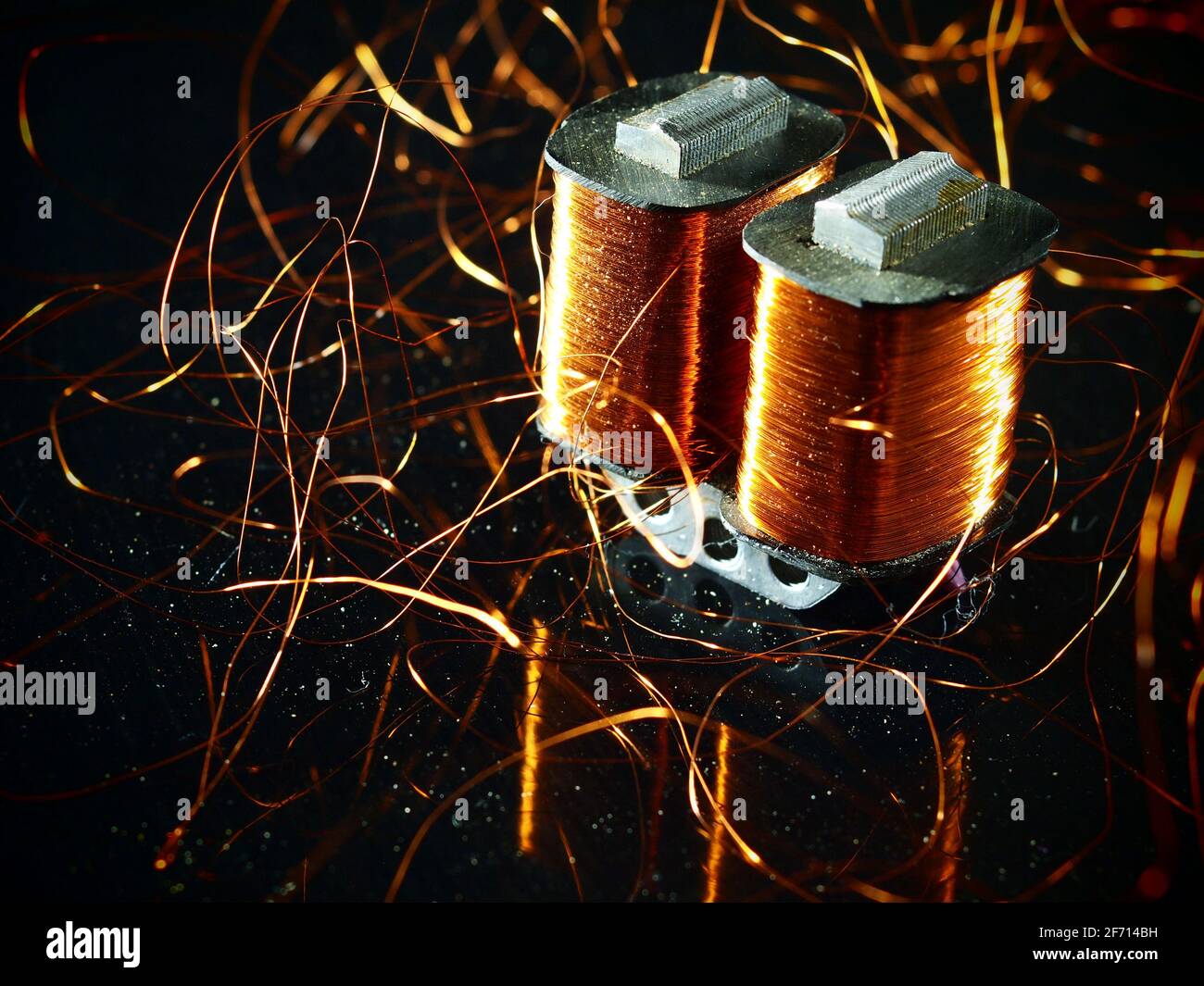 Electricity transformer on black background Stock Photo - Alamy