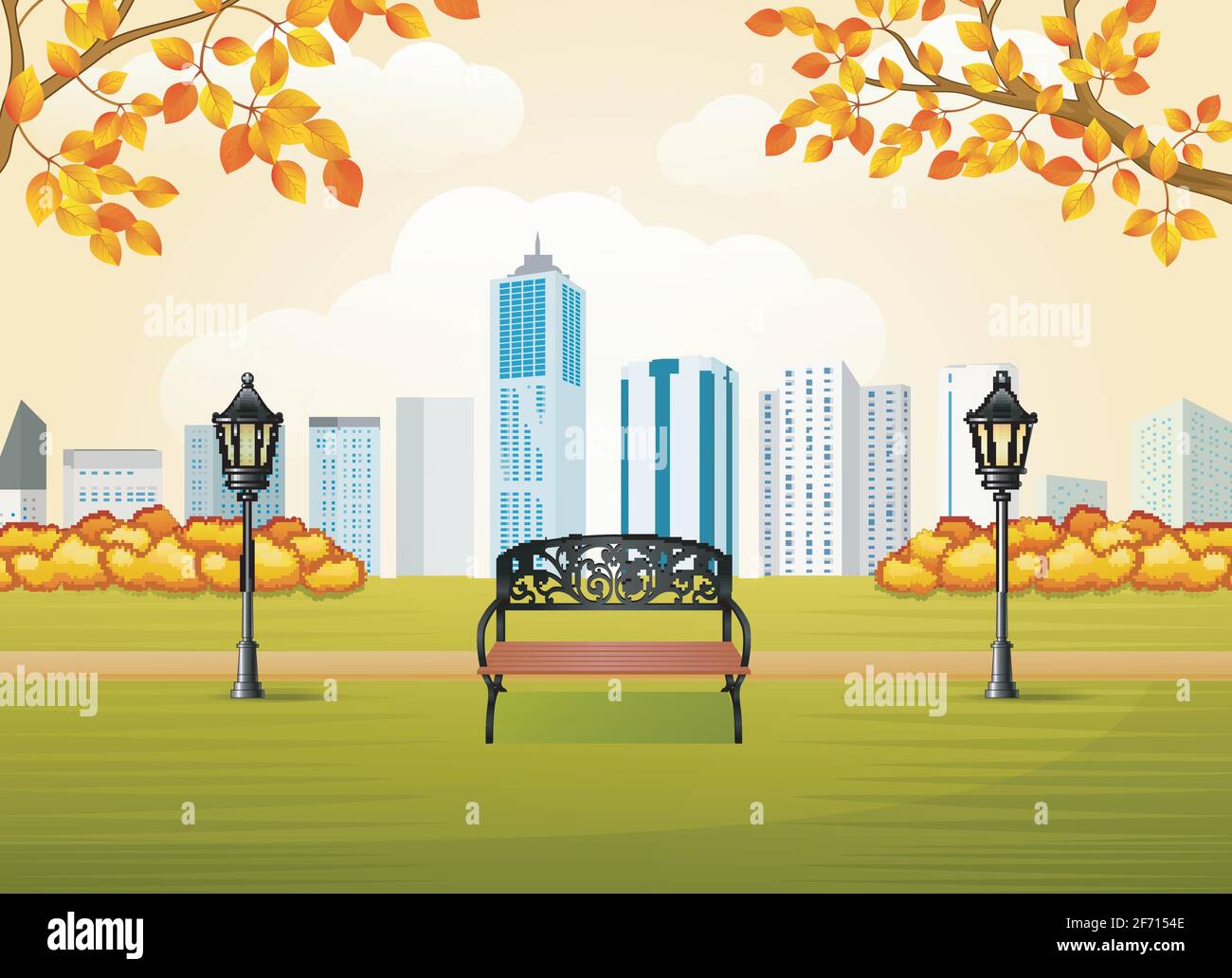 Beautiful autumnal view Stock Vector Images - Alamy