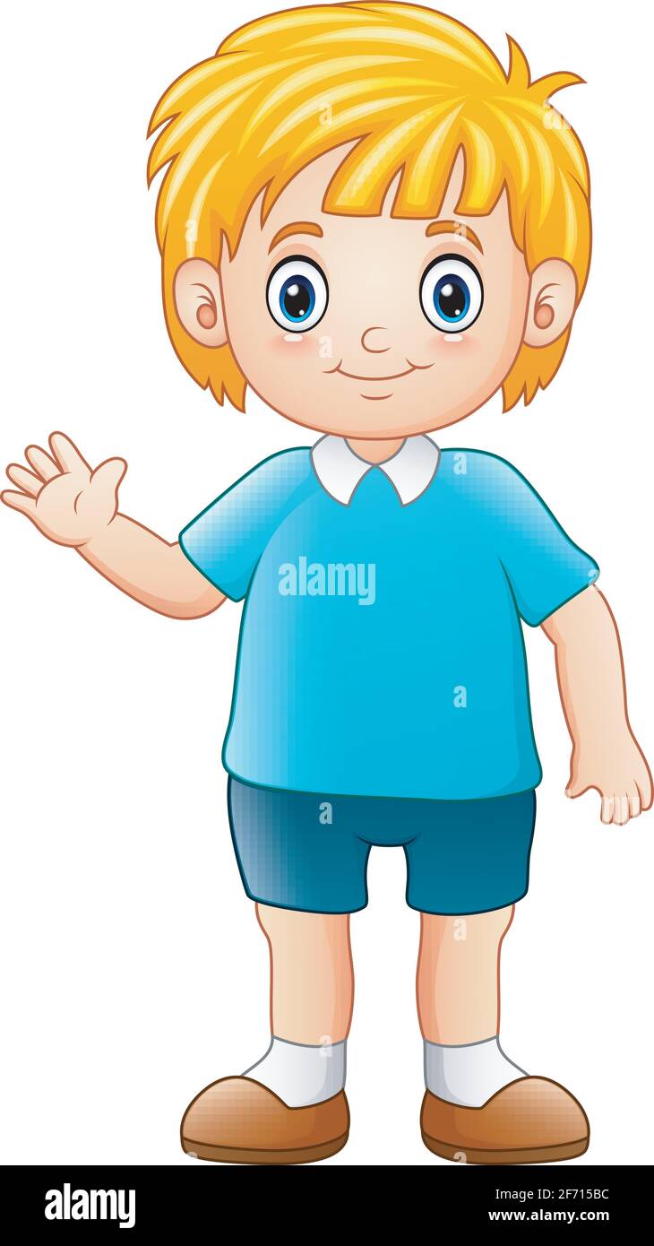 Vector illustration of Cartoon boy waving hand Stock Vector Image & Art ...