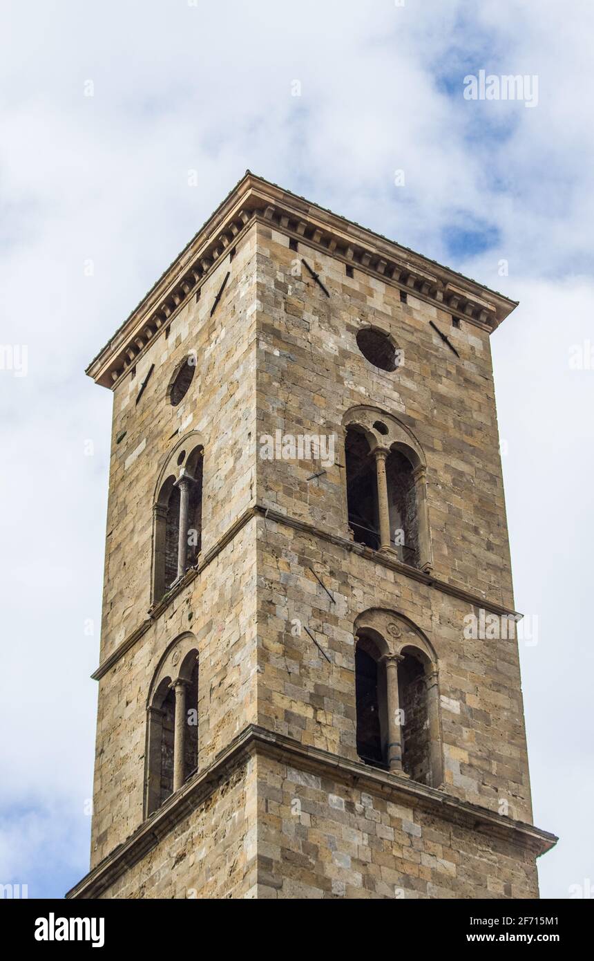 sound of the ancient bells on the tower of the ancient historic stone ...