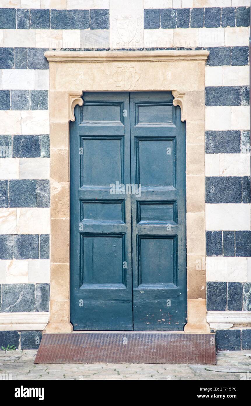 ancient wooden and glass doors of medieval historic buildings of europe ...