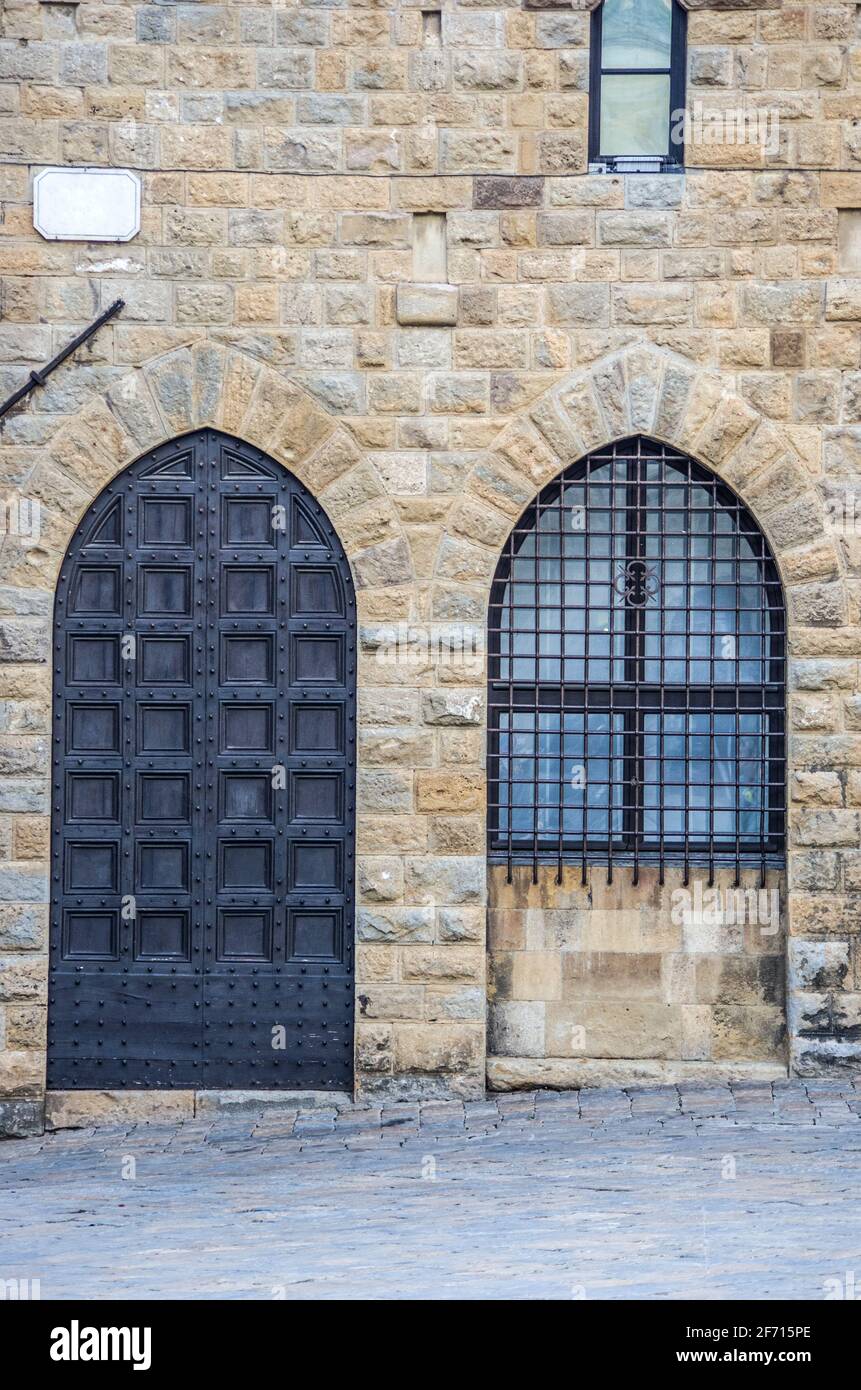 ancient wooden and glass doors of medieval historic buildings of europe ...