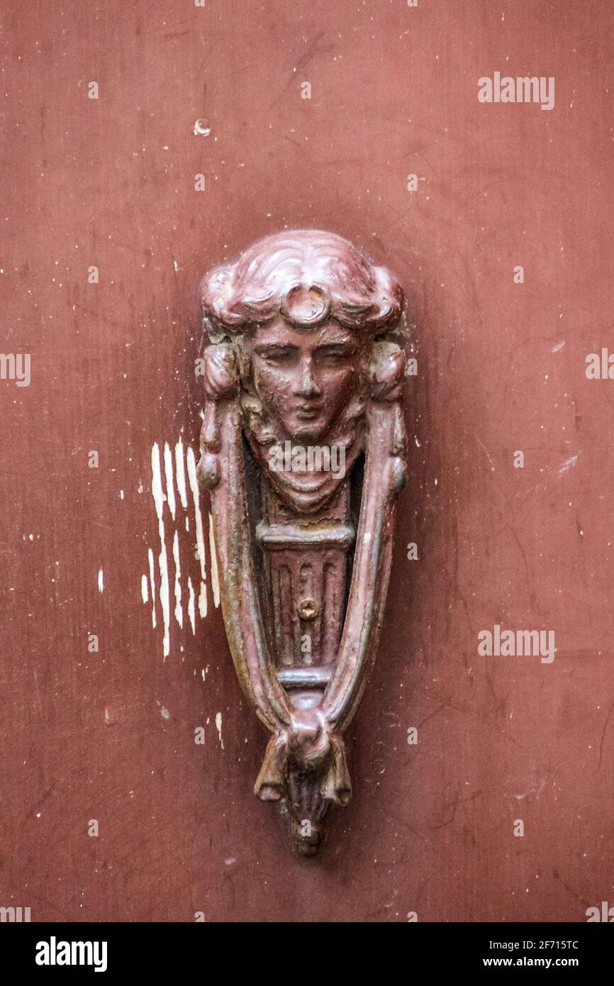 patron goddess of the house, artistic metal knocker created by ...