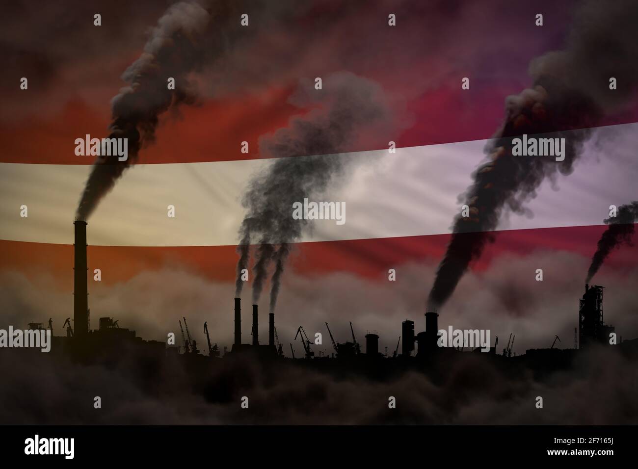 Dark pollution, fight against climate change concept - industrial ...