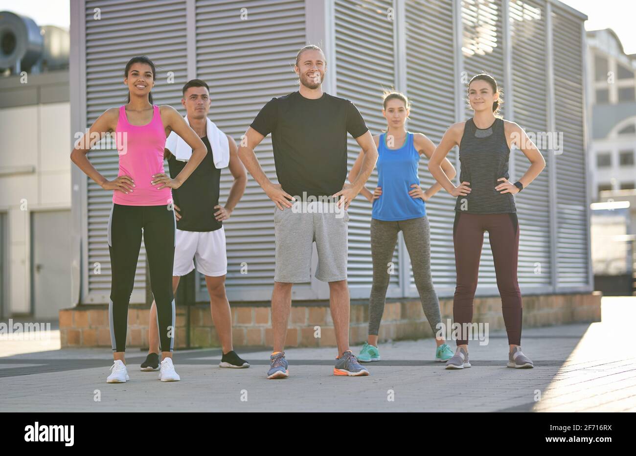 Diverse group young people practicing hi-res stock photography and ...