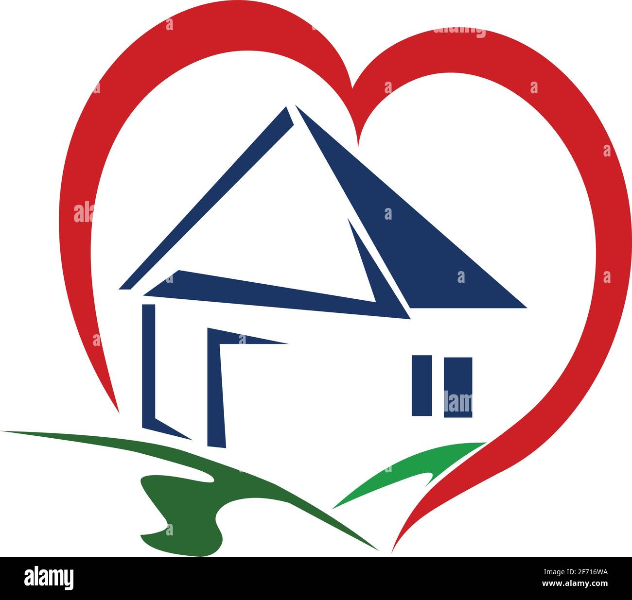 House inside Heart icon,love home symbol stock illustration Vector ...