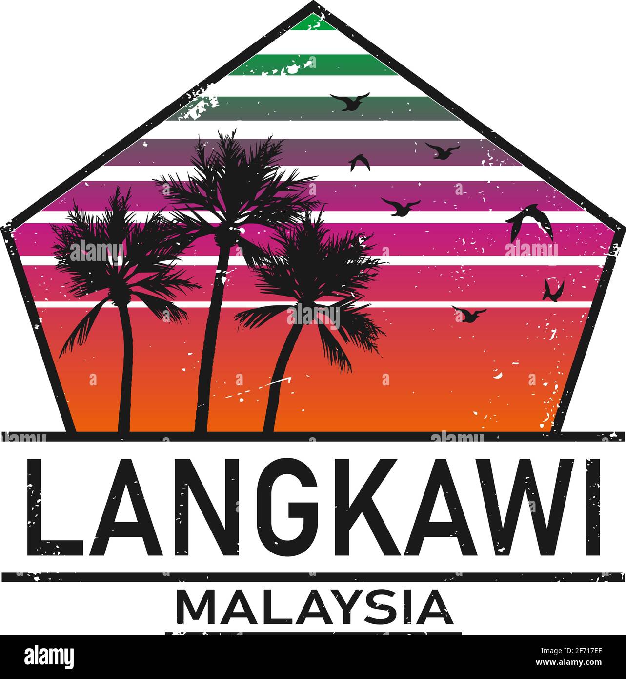 Langkawi malaysia Paradise Island Logo Template vector Stock Vector ...