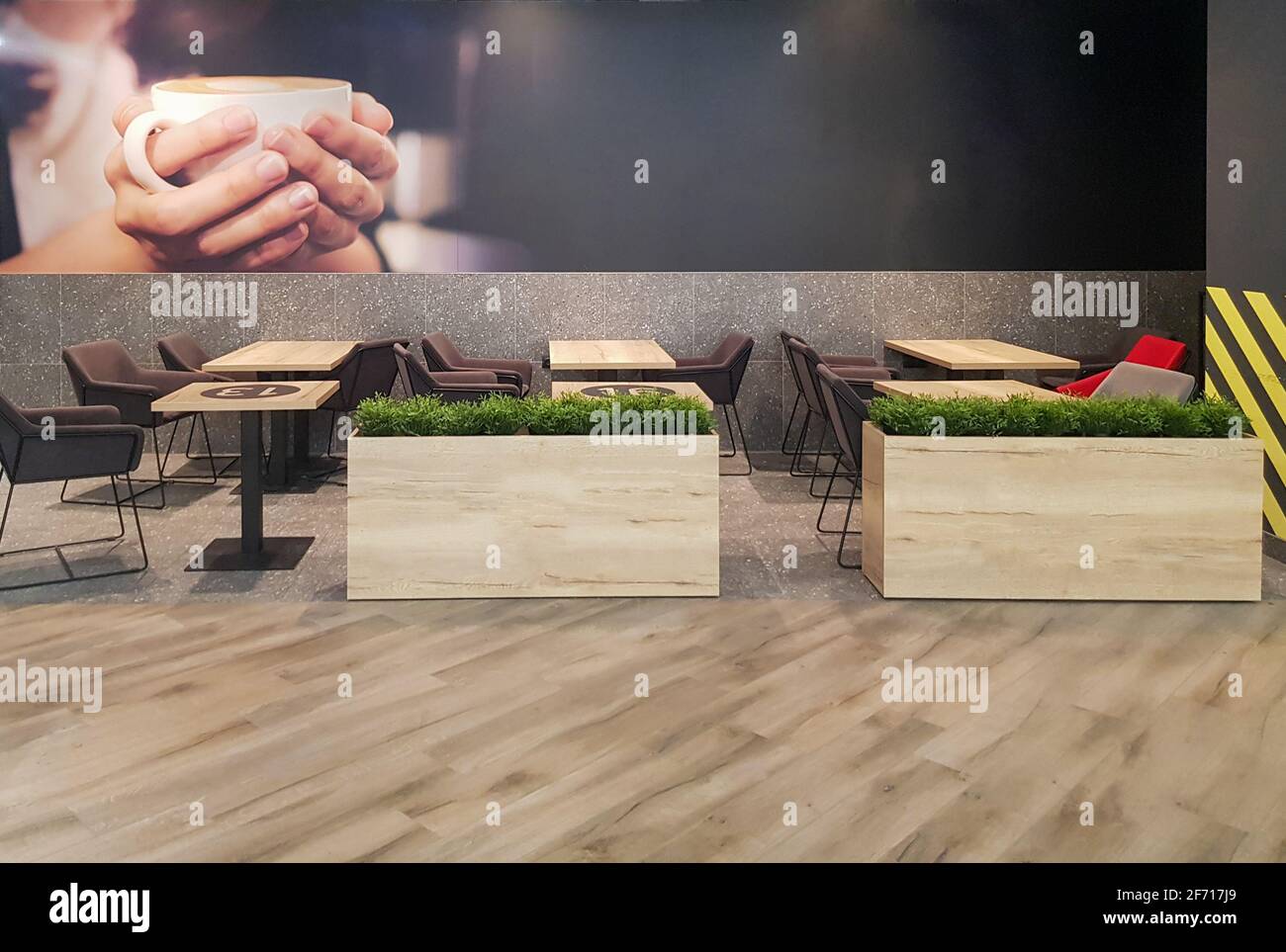 A signboard in a cafe with mockup. Restaurant signboard with mockup ...