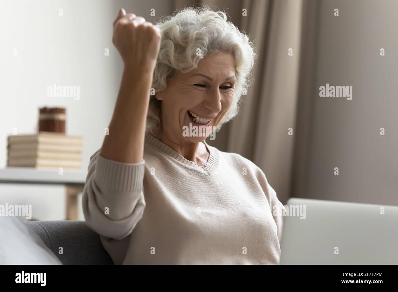 Excited lady hi-res stock photography and images - Alamy