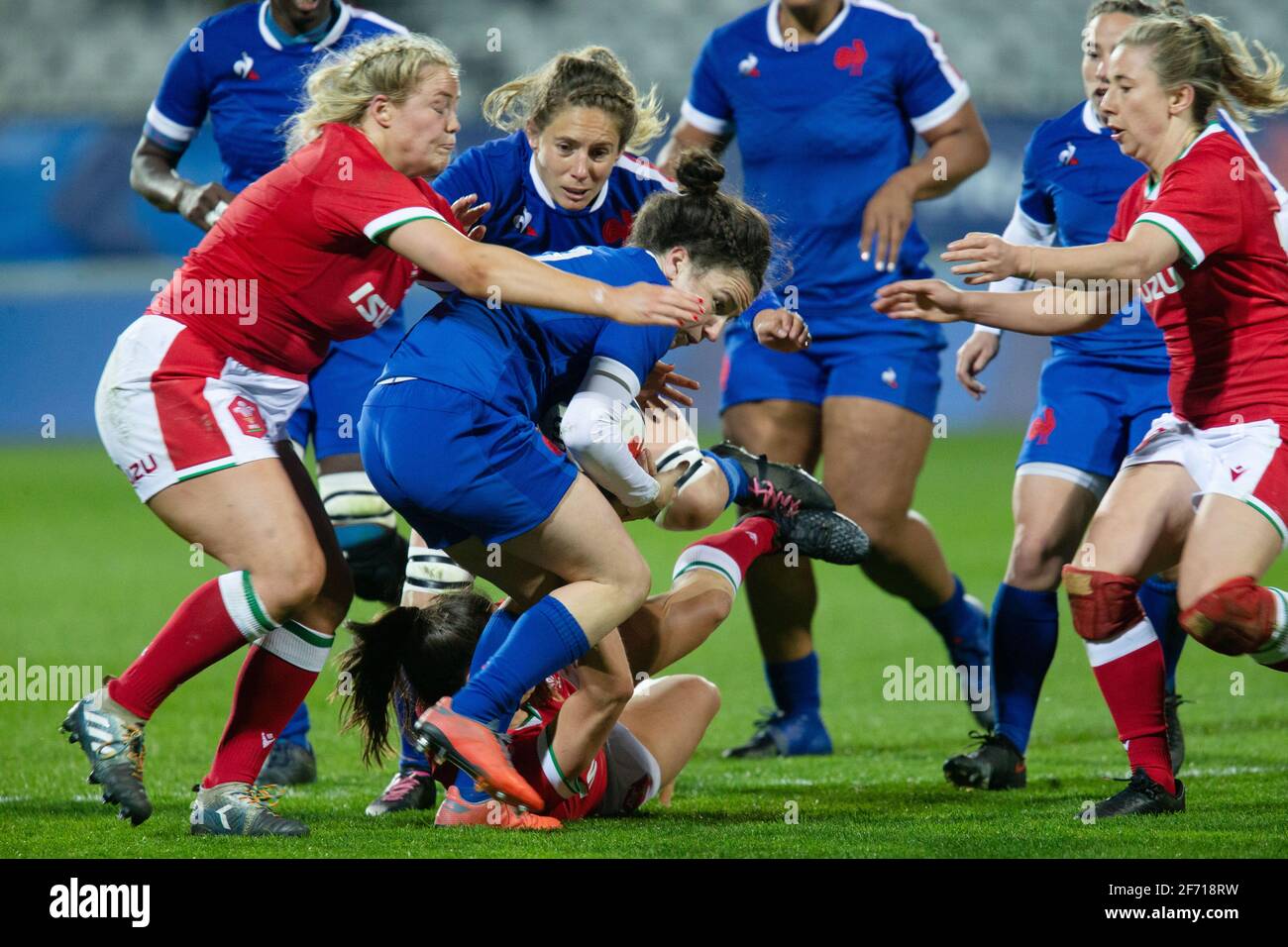Gabrielle Vernier of France during the 2021 Women's Six Nations, rugby ...