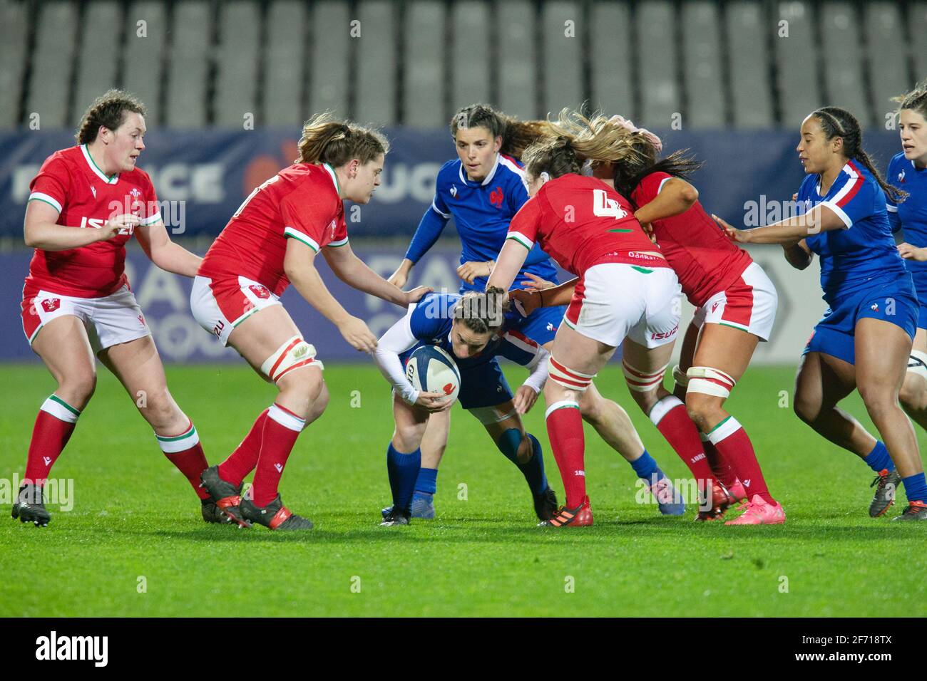Laure Sansus of France during the 2021 Women's Six Nations, rugby union ...