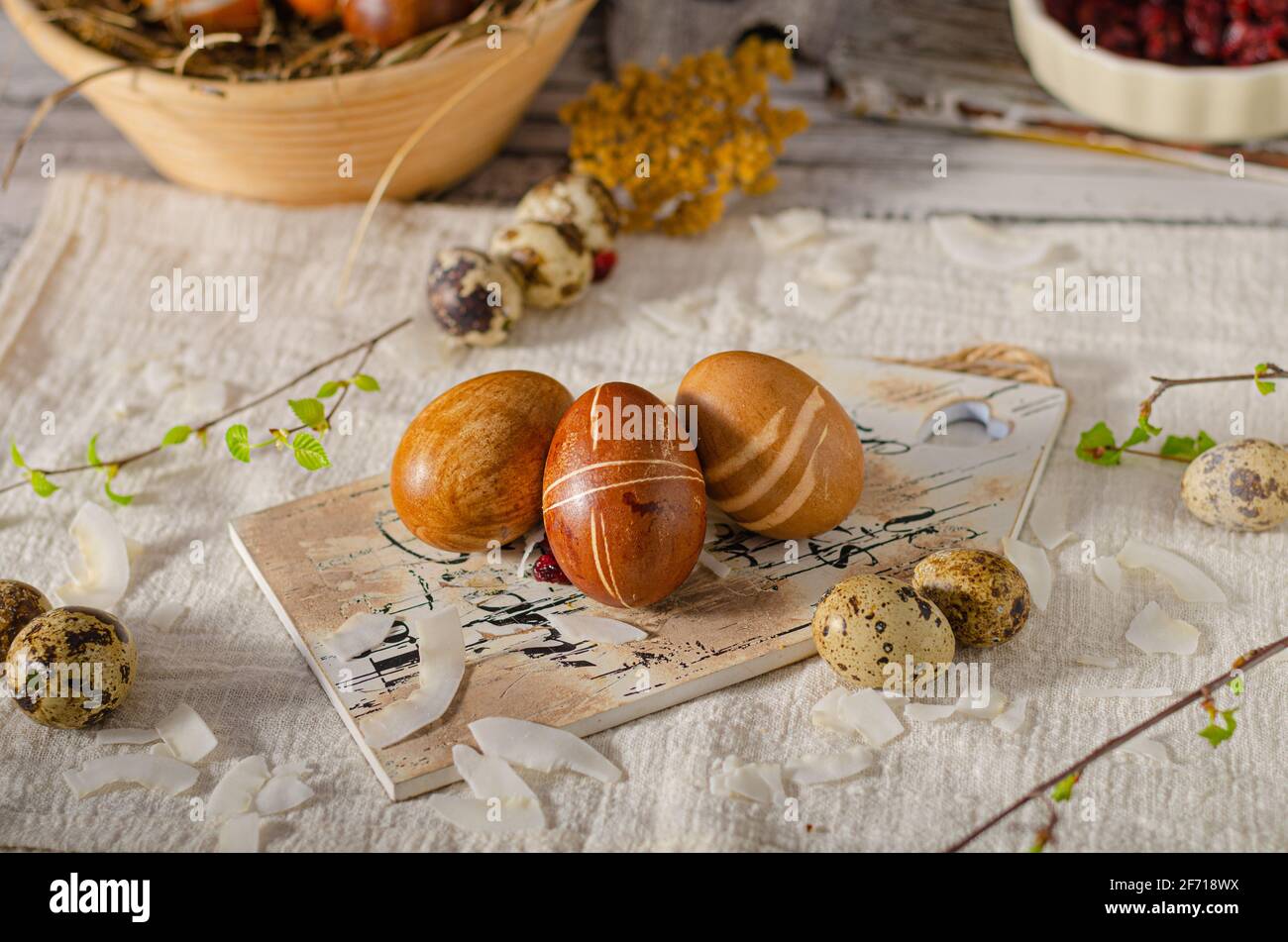 Beautiful traditional easter eggs homemade, all bio organic Stock Photo ...