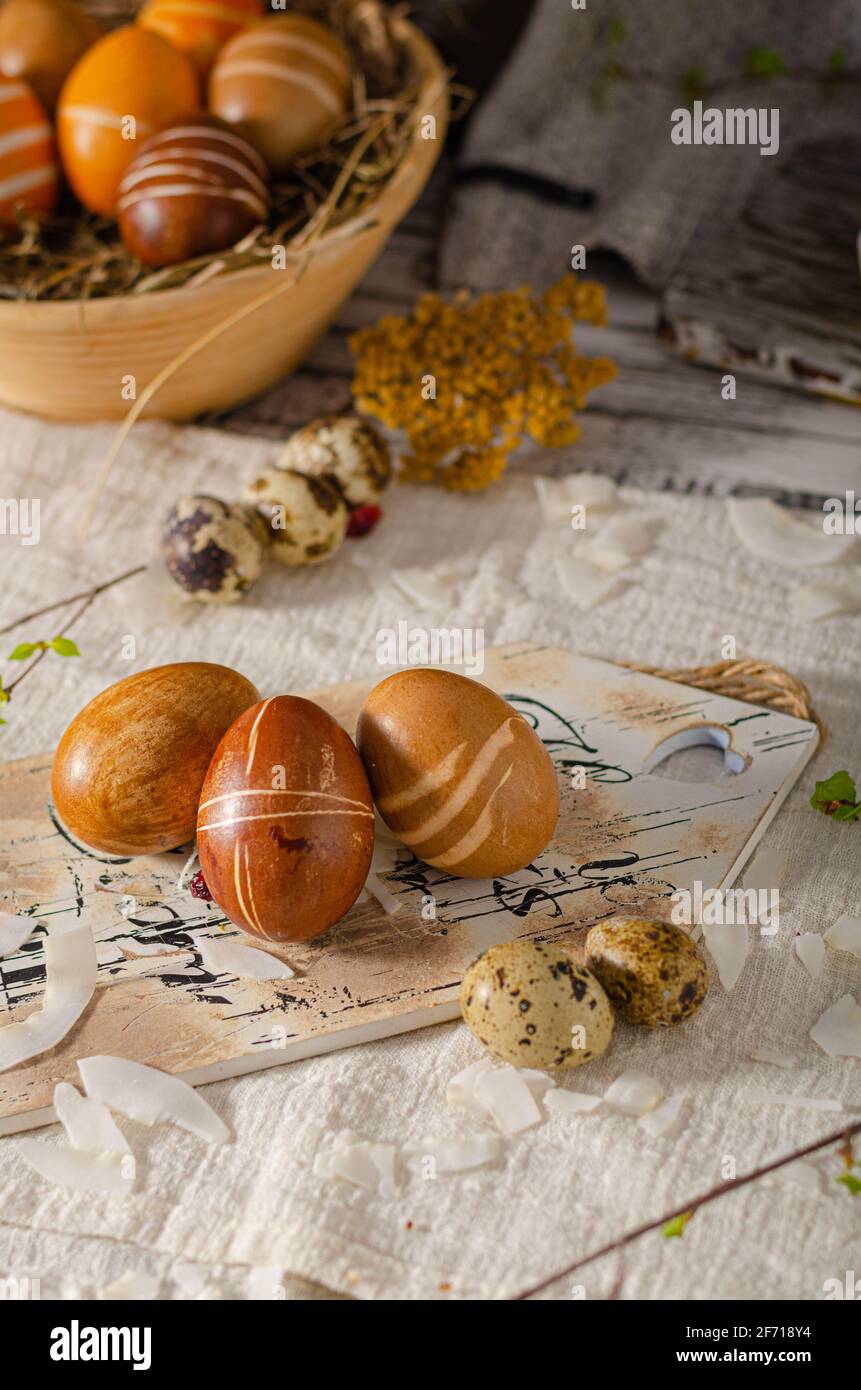 Beautiful traditional easter eggs homemade, all bio organic Stock Photo ...