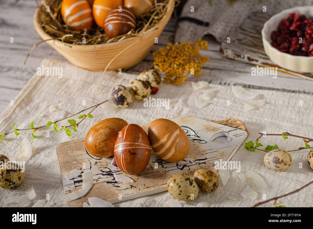Beautiful traditional easter eggs homemade, all bio organic Stock Photo ...