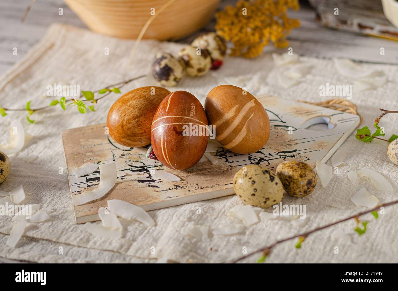 Beautiful traditional easter eggs homemade, all bio organic Stock Photo ...