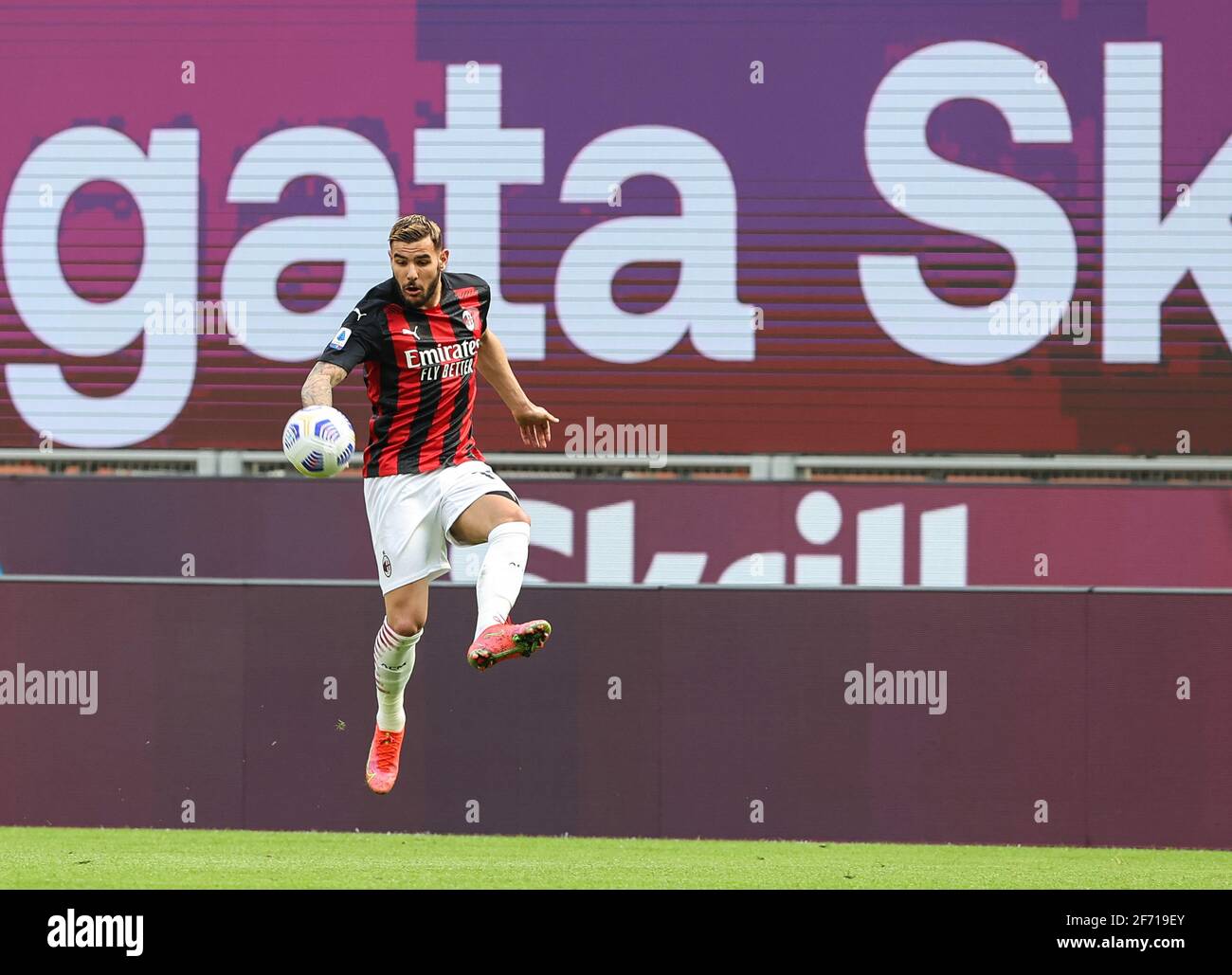 Theo Hernandez of AC Milan in action during the Serie A 2020/21 ...