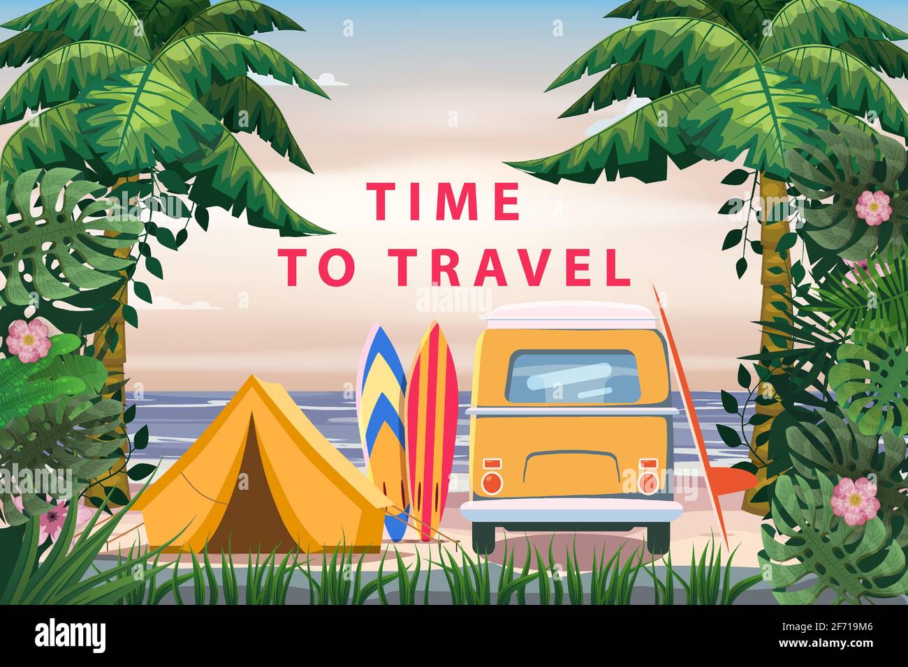 Camper van beach resort hi-res stock photography and images - Alamy