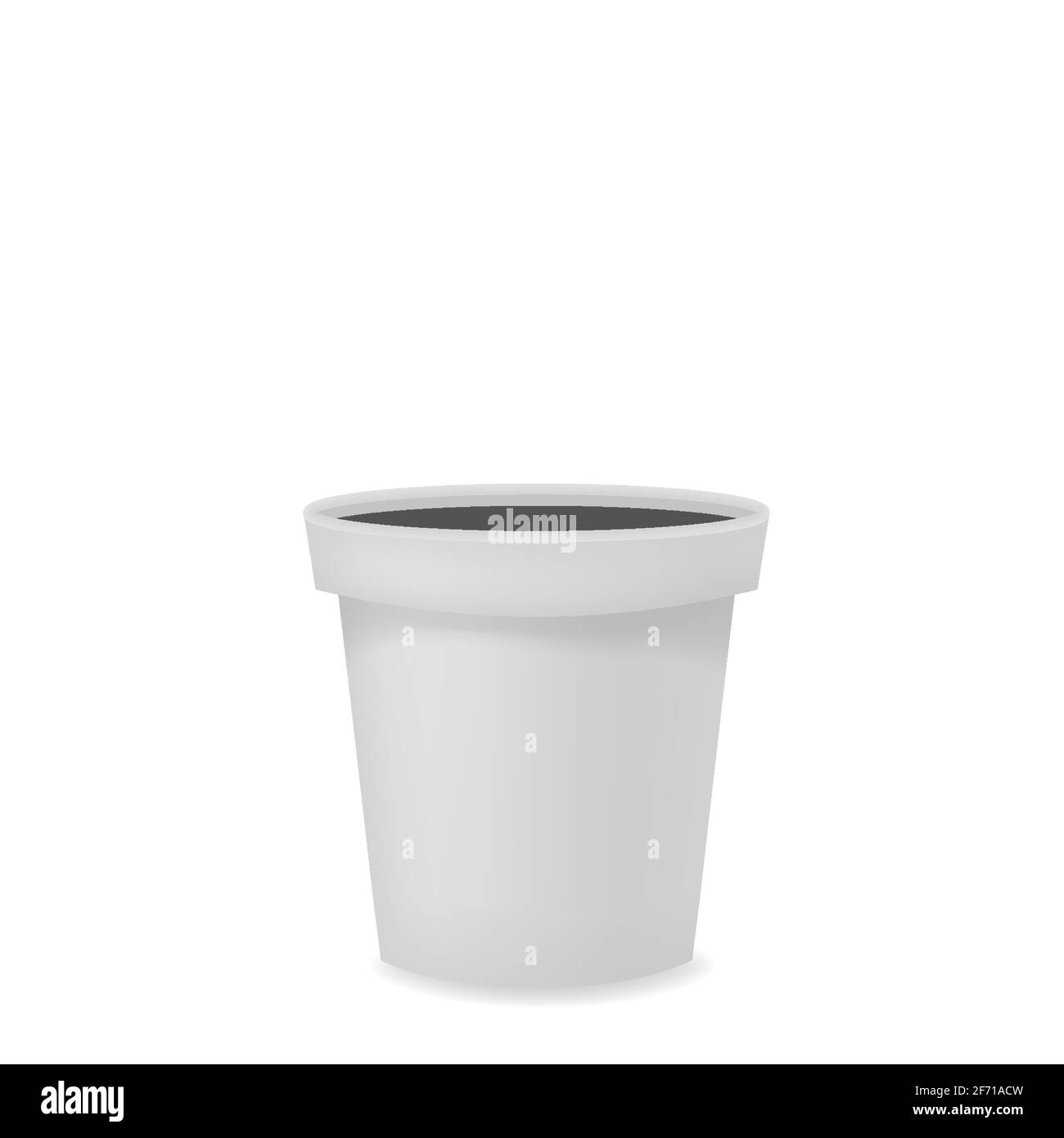 Flower pot realistic empty white ceramic or plastic. Vector template ...