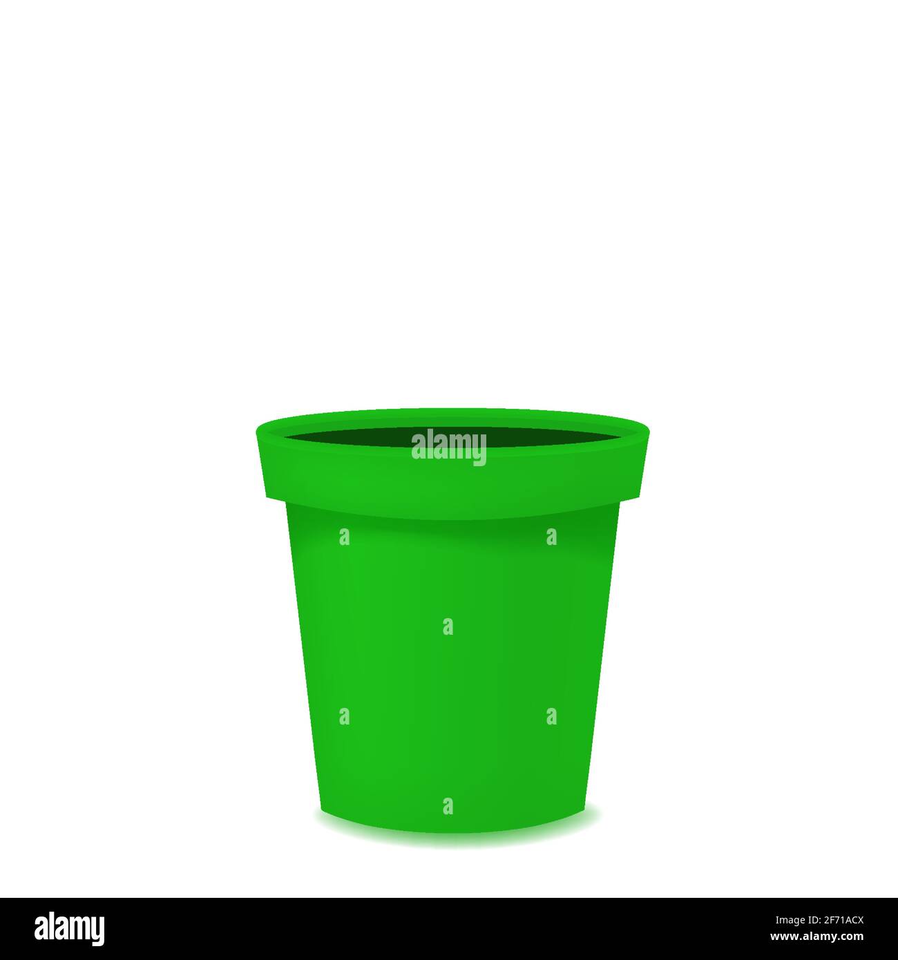 Flower pot realistic empty green ceramic or plastic. Vector template ...