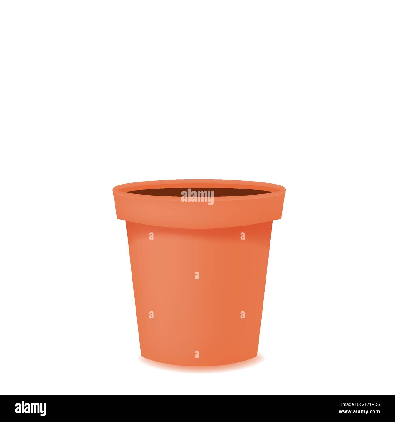 Flower pot realistic empty terracota ceramic or plastic. Vector ...