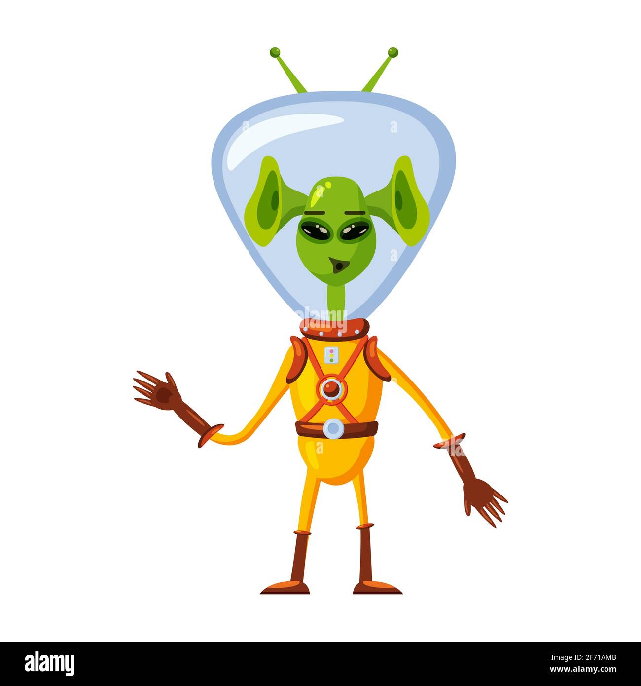 Cartoon Illustration Funny Alien Spaceship High Resolution Stock ...