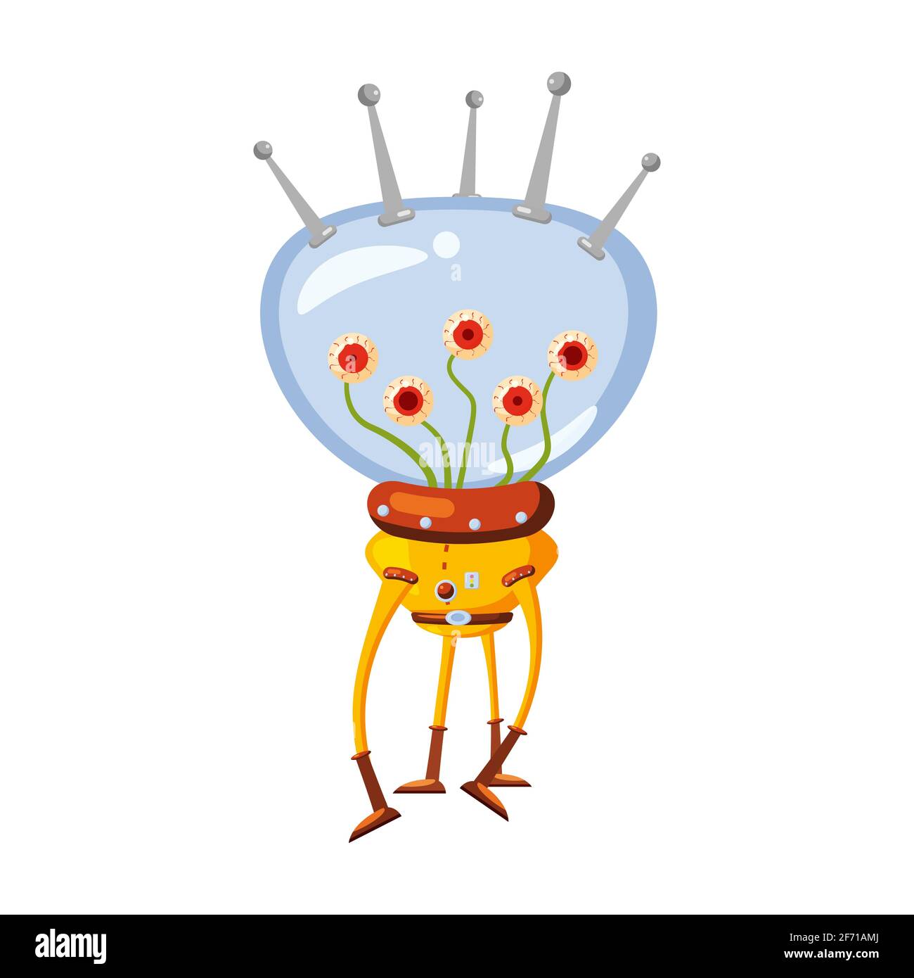 Alien in a space suit, a fantastic funny humanoid character, a monster ...