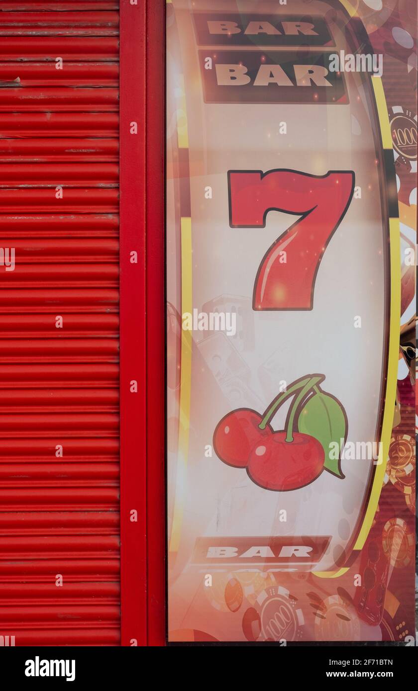 Number 7 in red Stock Photo - Alamy