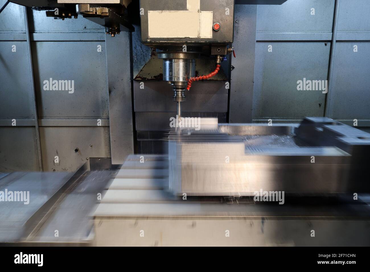 Metal processing with CNC machines and simultaneous cooling Stock Photo ...