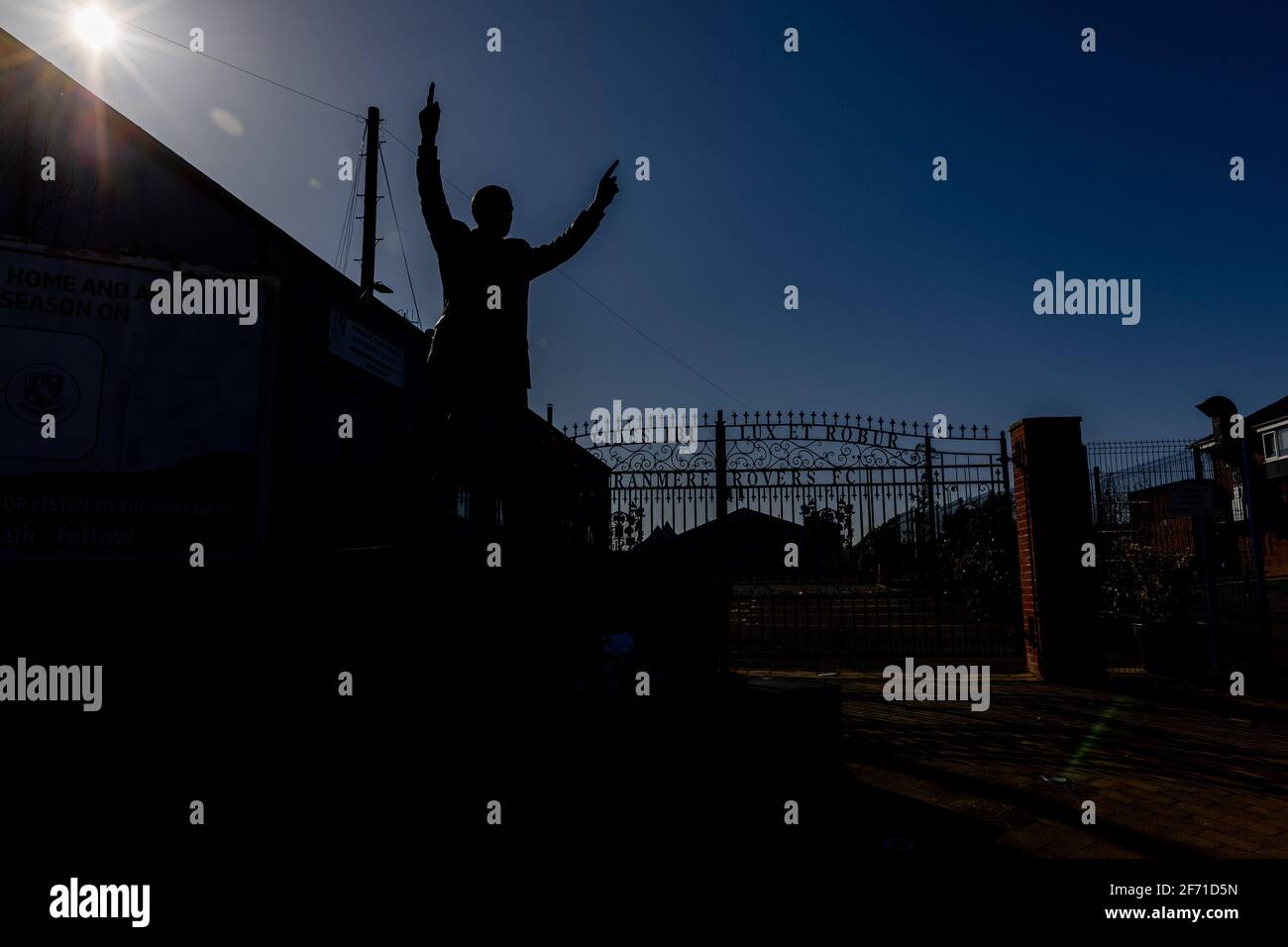 Birkenhead, UK. 04th Apr, 2021. Around Prenton Park Stadium during the ...