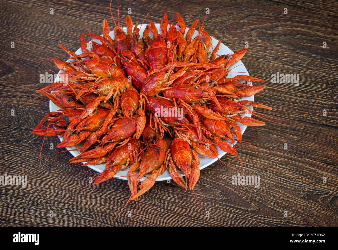 Still life with crayfish crawfish on old wooden background Stock Photo ...