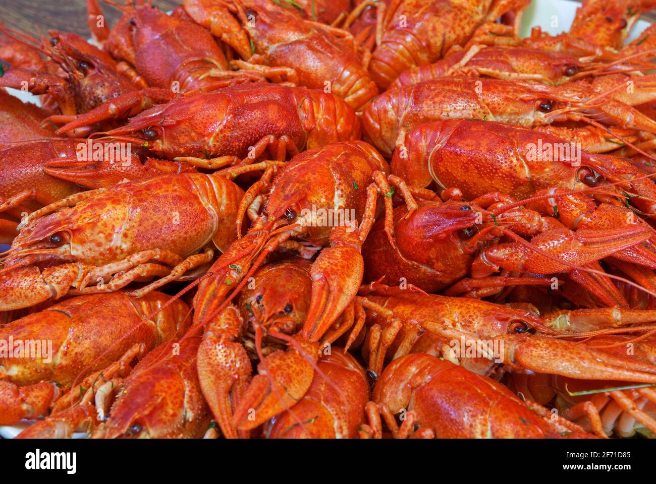 Still life with crayfish crawfish on old wooden background Stock Photo ...