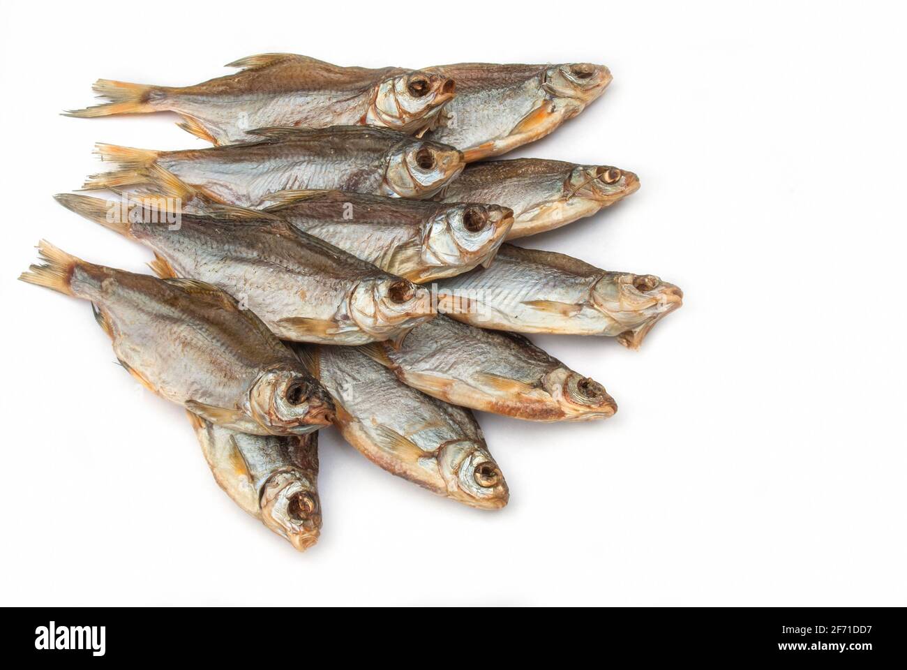 dried vobla on a white background Stock Photo - Alamy