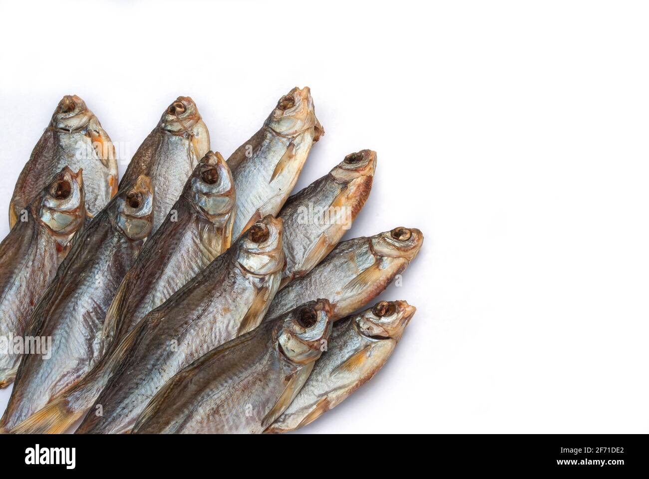 dried vobla on a white background Stock Photo - Alamy