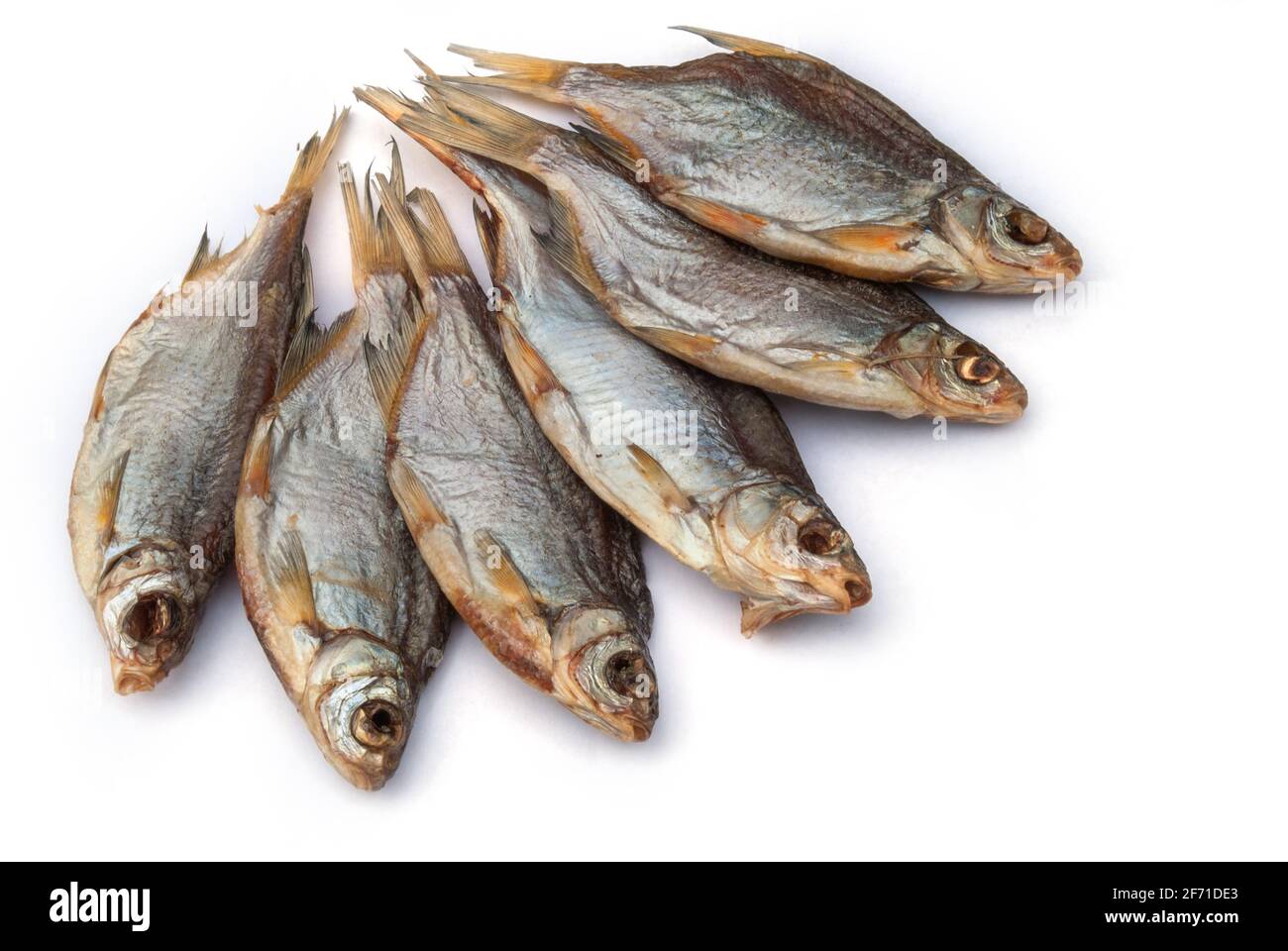 dried vobla on a white background Stock Photo - Alamy