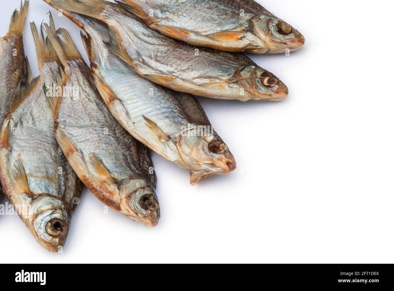 dried vobla on a white background Stock Photo - Alamy