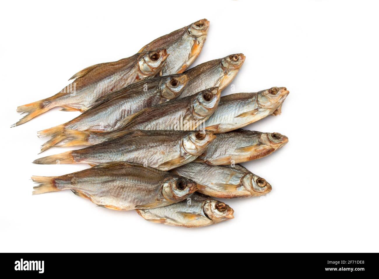 dried vobla on a white background Stock Photo - Alamy