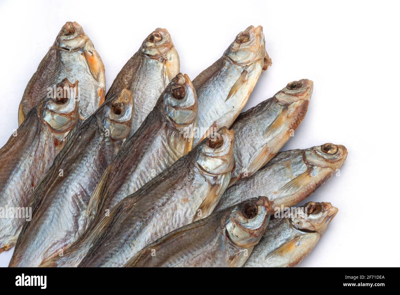 dried vobla on a white background Stock Photo - Alamy