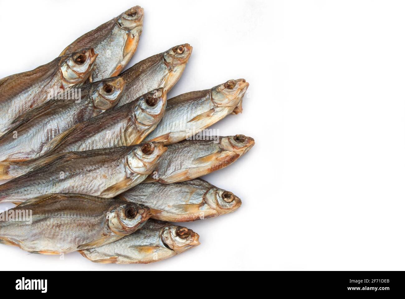 dried vobla on a white background Stock Photo - Alamy