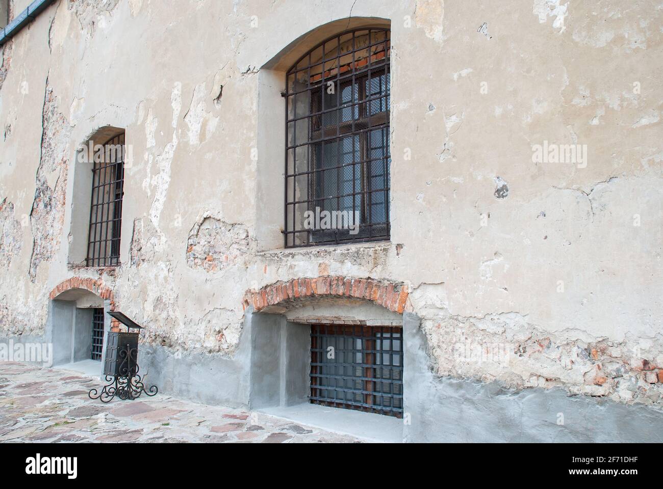 ancient windows in a stone wall Stock Photo - Alamy
