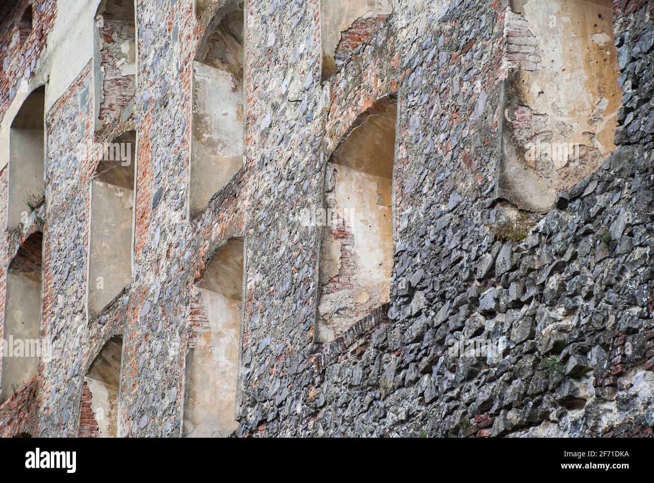 ancient windows in a stone wall Stock Photo - Alamy