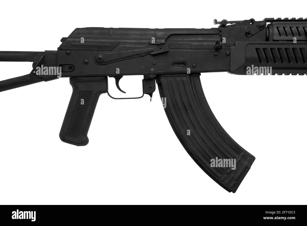Soviet carbine in modern body kit isolate on a white background. Tuned ...
