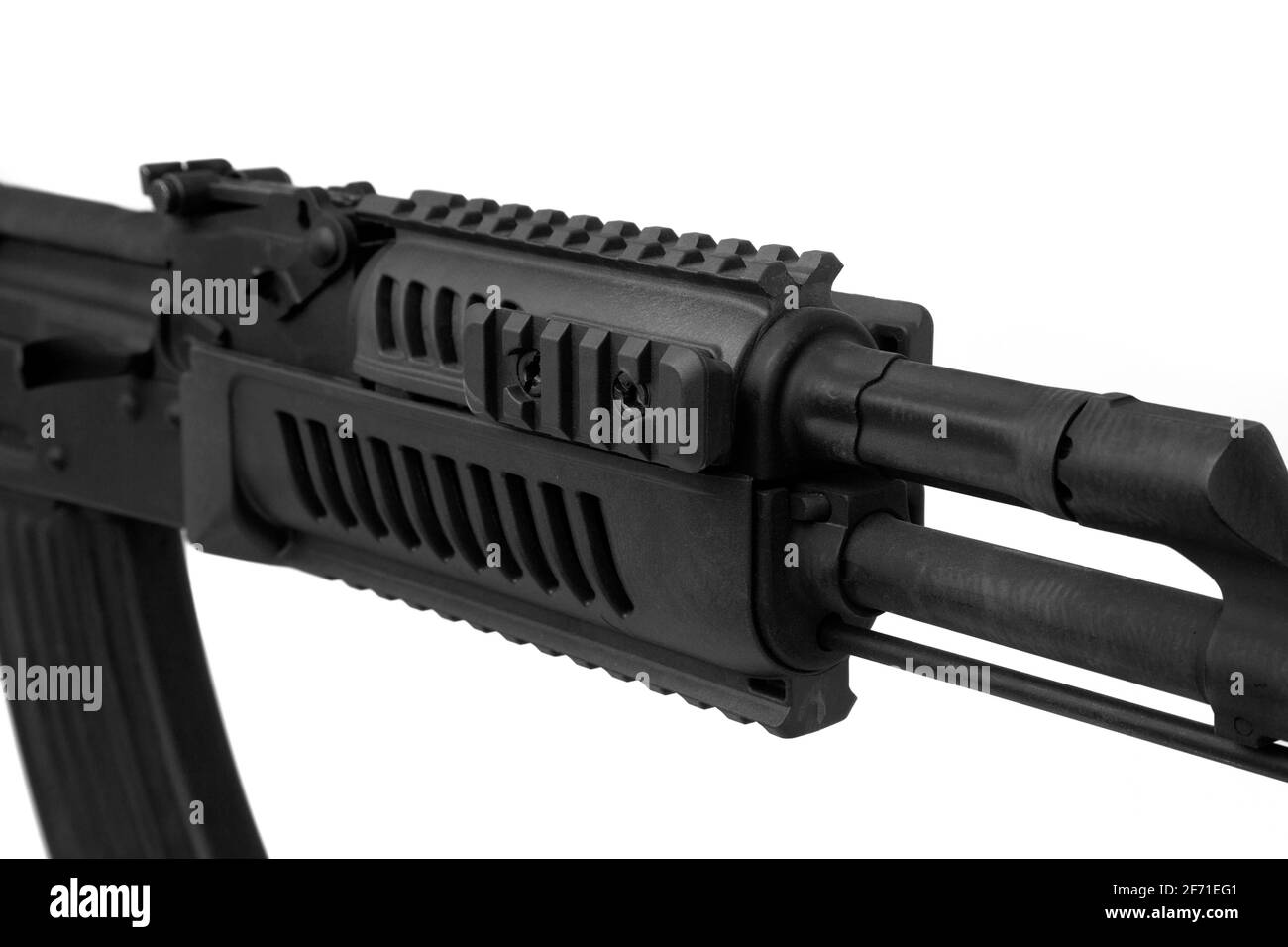 Soviet carbine in modern body kit isolate on a white background. Tuned ...