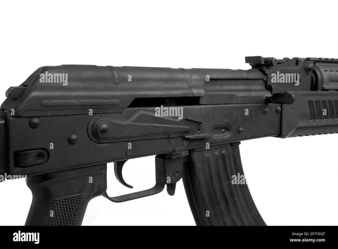Soviet carbine in modern body kit isolate on a white background. Tuned ...