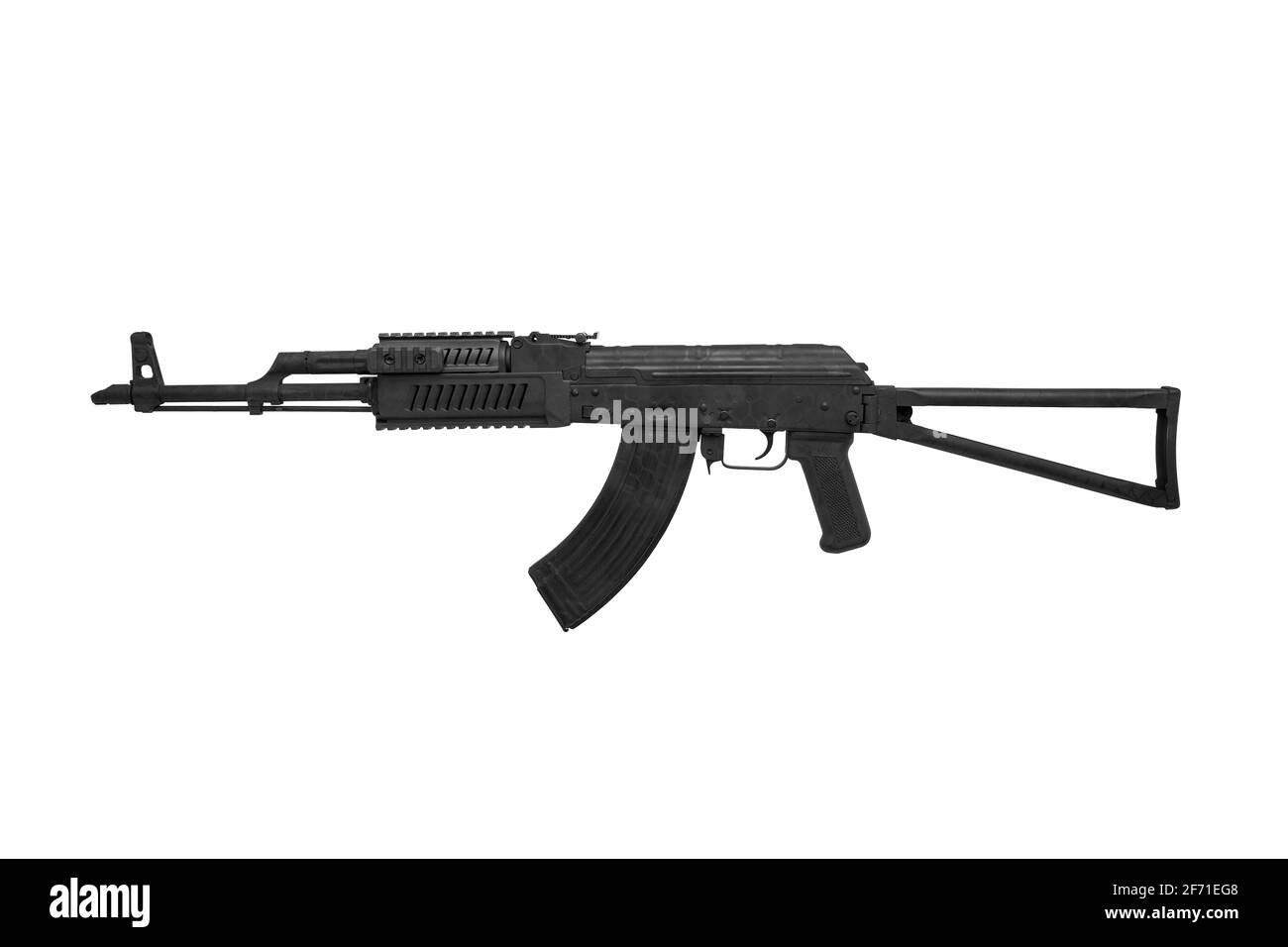 Soviet carbine in modern body kit isolate on a white background. Tuned ...