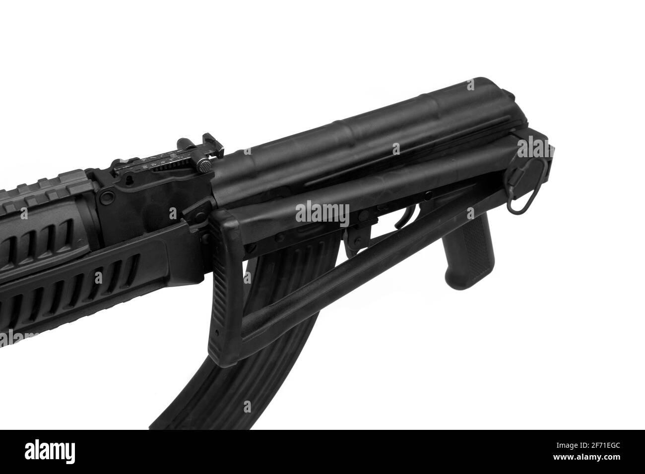 Soviet carbine in modern body kit isolate on a white background. Tuned ...