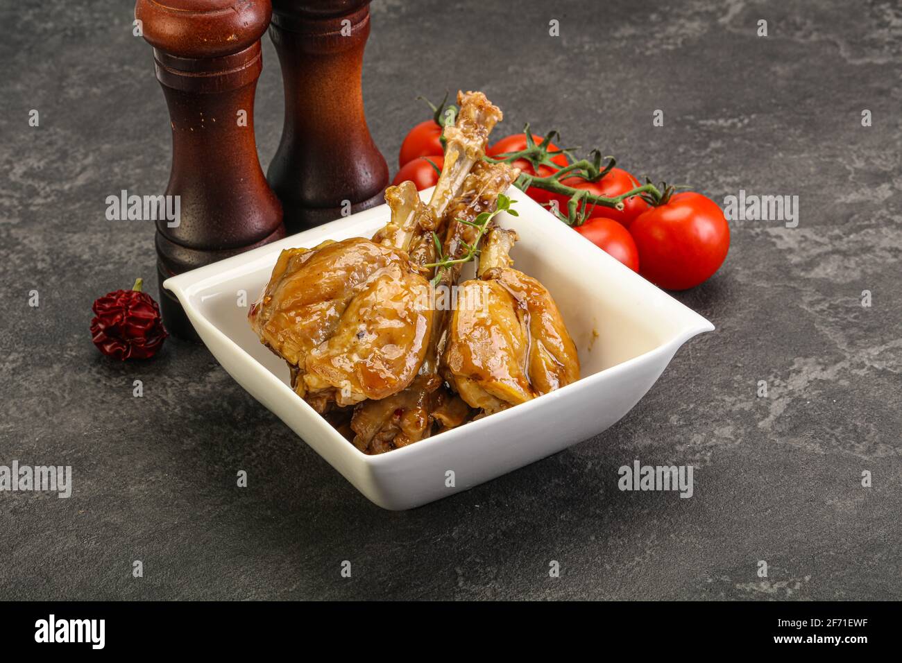 Rabbit stew in sweet and spicy sauce Stock Photo - Alamy