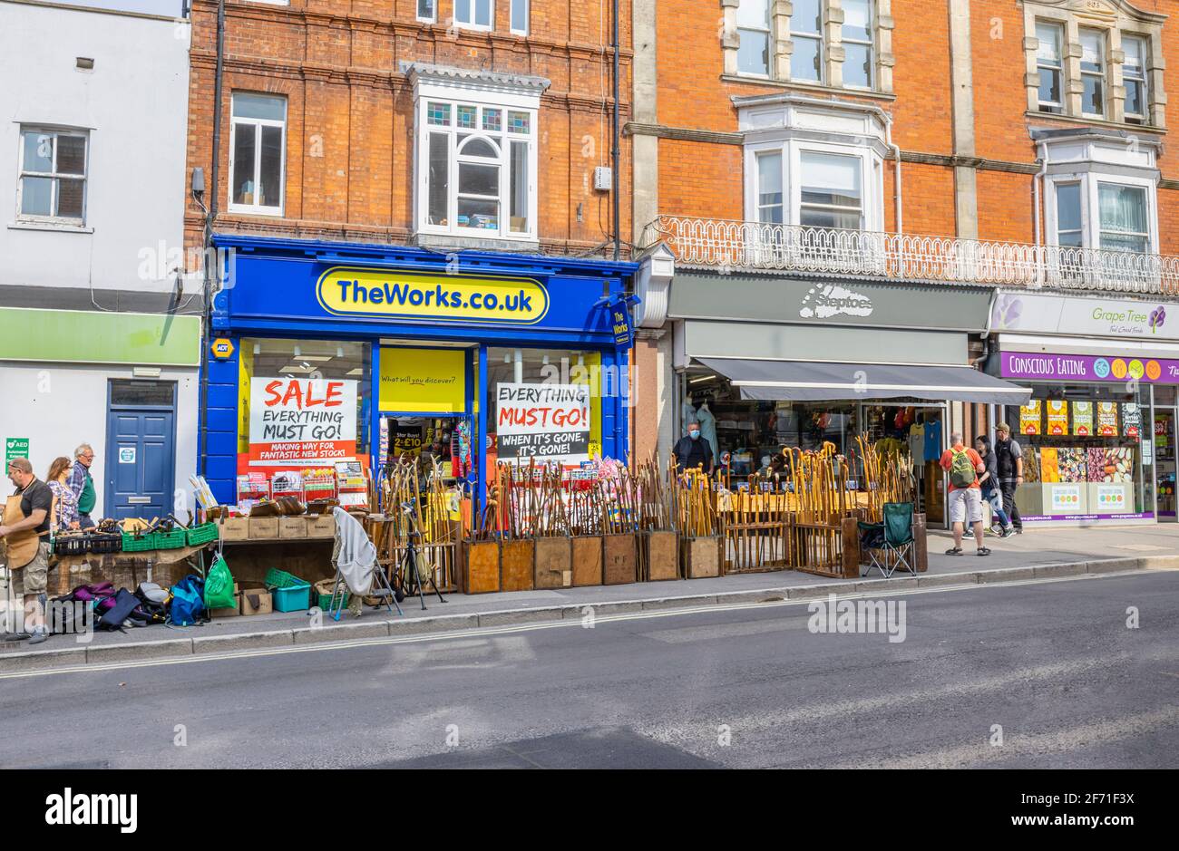 Shops at the junction of West and East Street in the town centre of ...