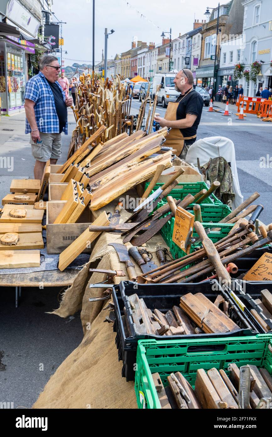 Display of tools for sale on the pavement outside a shop at the ...