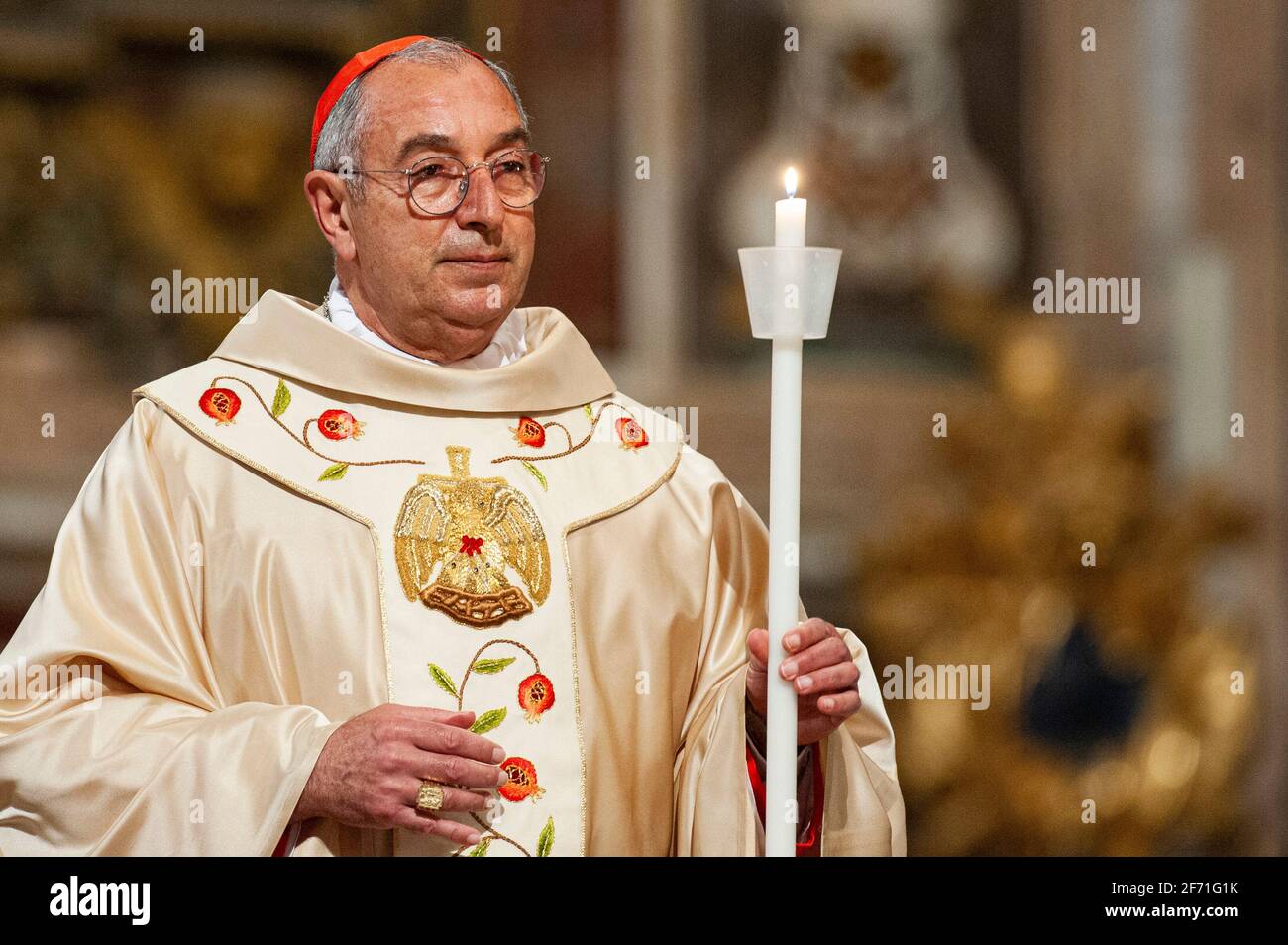 April 3, 2021 : Card. Angelo De Donatis, Vicar of Rome, celebrates the ...