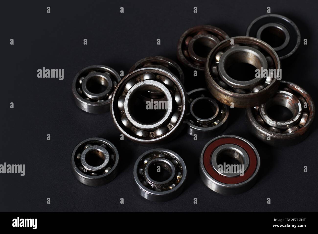 Used rusty metal ball bearing, top view Stock Photo - Alamy